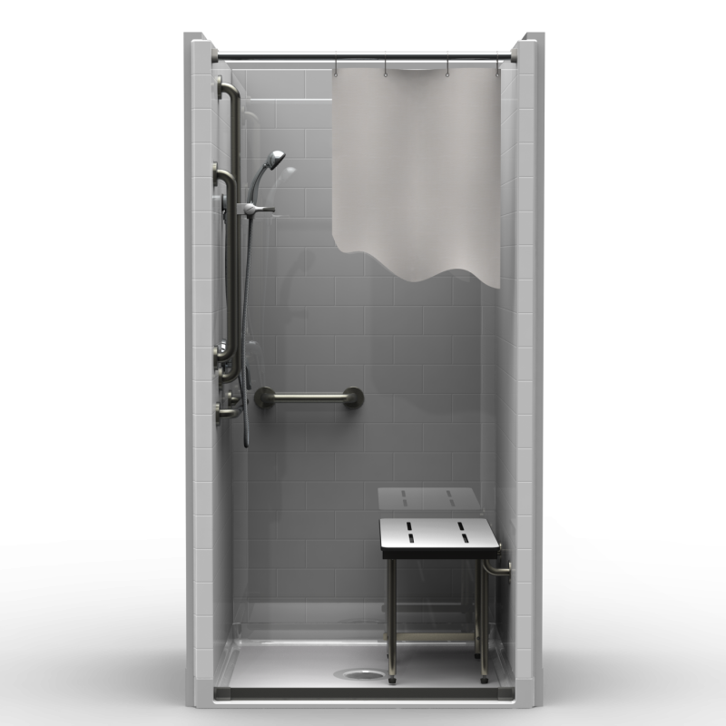 ADA Transfer Shower - Four Piece 42x38 - Subway Tile Look