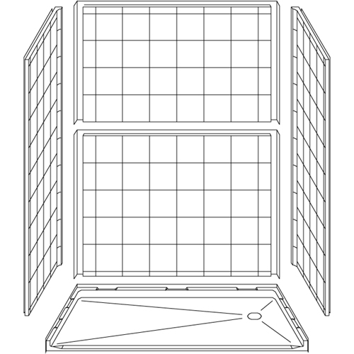 Barrier Free Shower Five Piece 60x36 8 Inch Tile Look