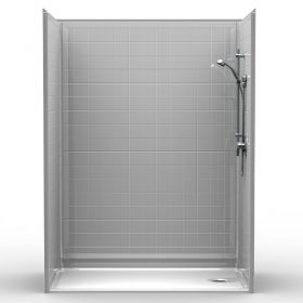 Barrier Free Shower - Five piece 60x30 - Real Tile Look