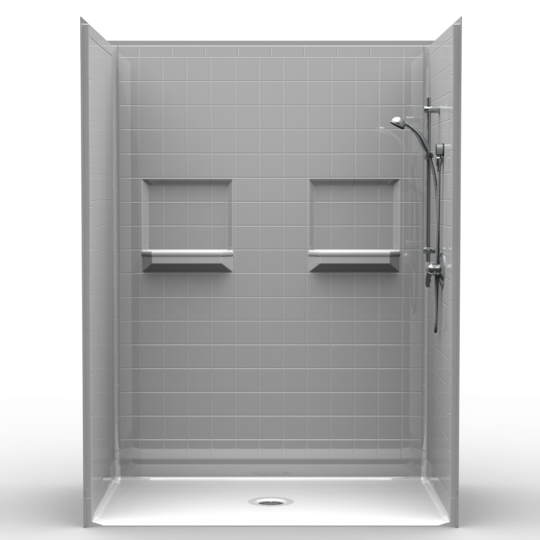 Barrier Free Shower Five Piece 60x36 Real Tile Look