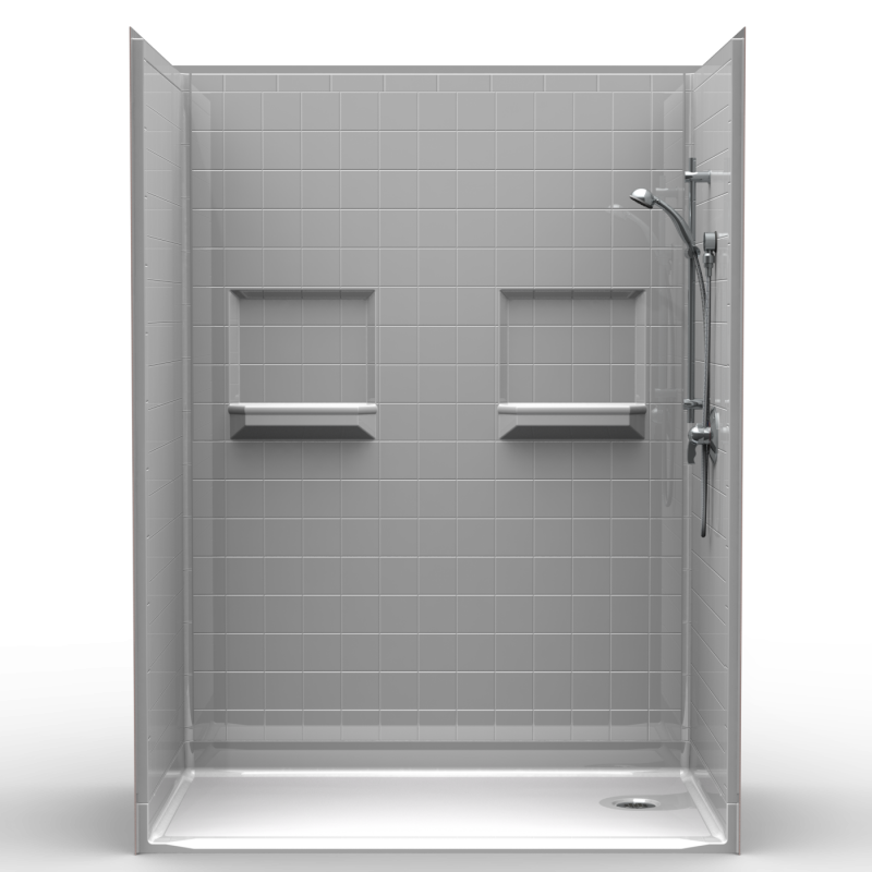 Barrier Free Shower - Five piece 60x36 - Real Tile Look