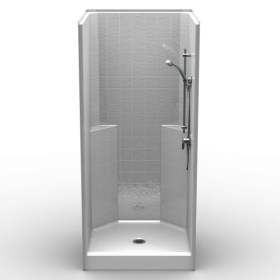 Curbed Shower - One Piece 36x36 - 4" curb - Classic Tile Look