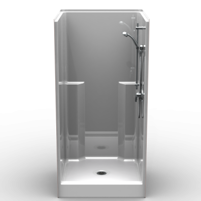 Curbed Shower - One Piece 36x36 - 4" curb - Smooth Wall Look